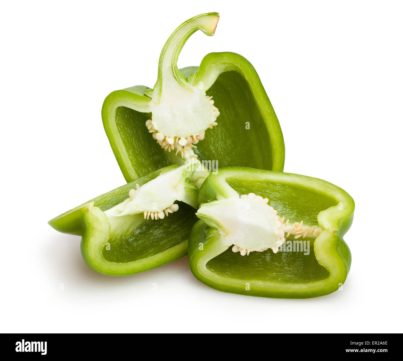 green bell pepper isolated Stock Photo - Alamy