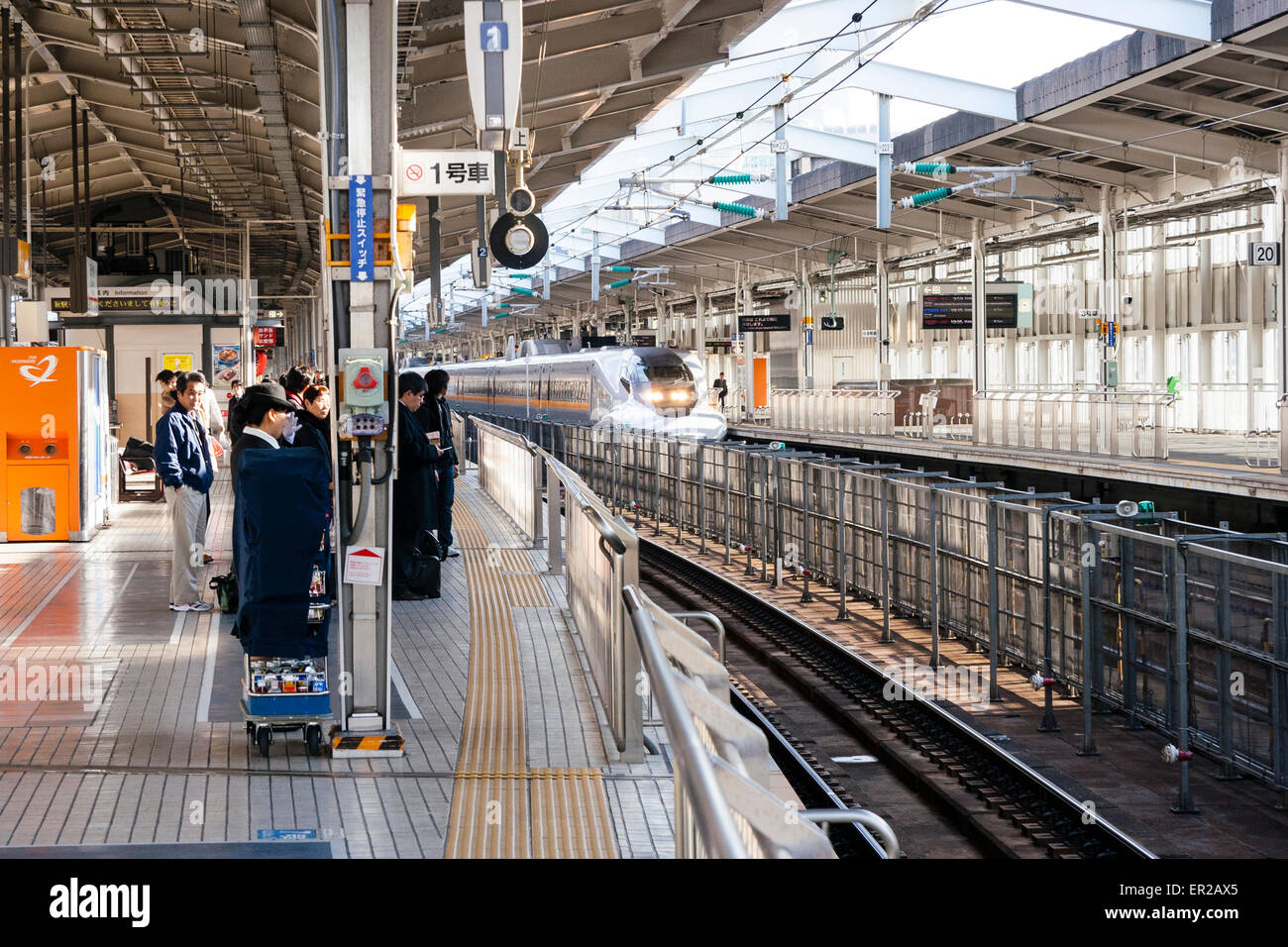 A Japanese shinkansen, bullet train, 700 series, Railstar, Osaka to ...