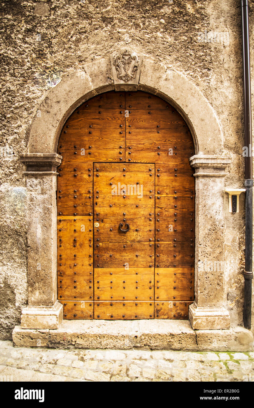 italian door in a small village, Italy Stock Photo - Alamy