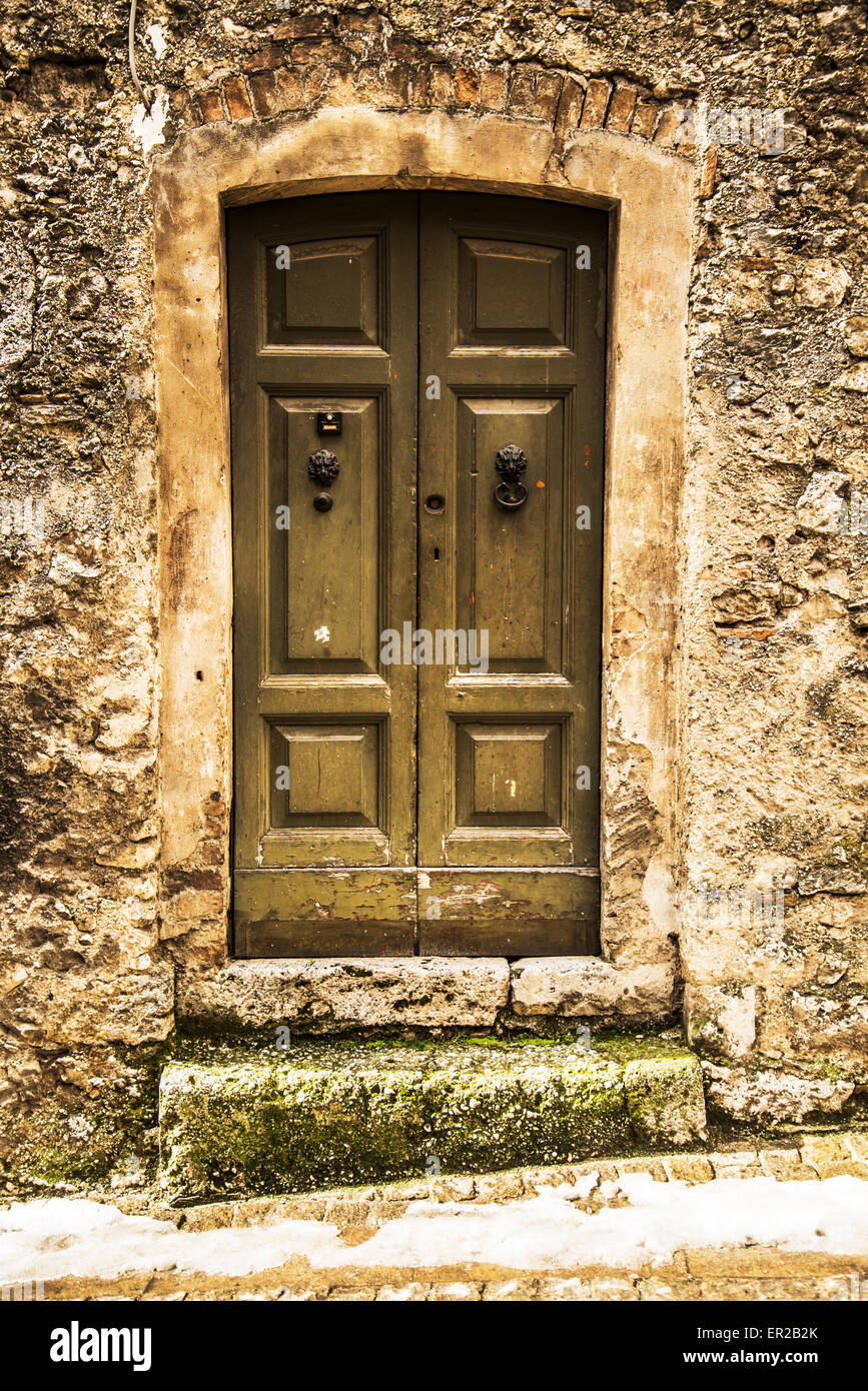 italian door in a small village, Italy Stock Photo - Alamy