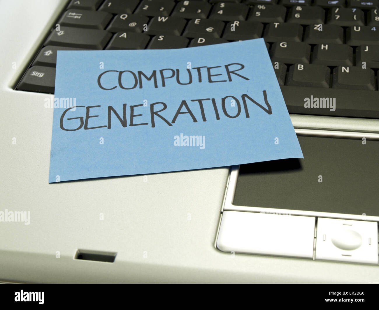 Memo note on notebook, computer generation Stock Photo - Alamy
