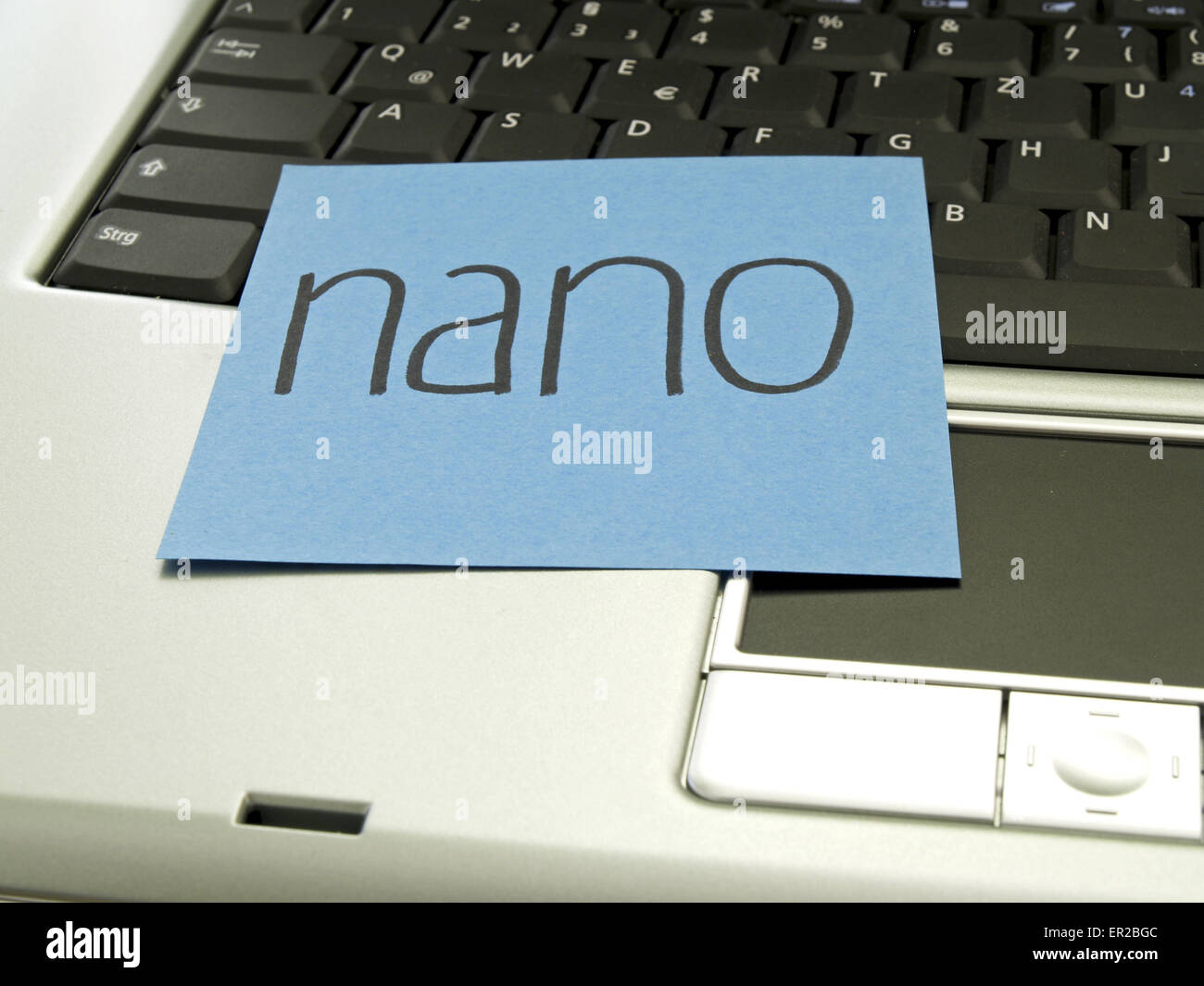 Memo note on notebook, nano Stock Photo - Alamy