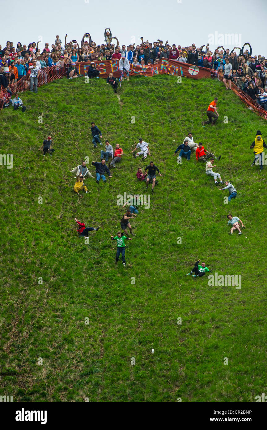 The annual cheese rolling event on Cooper's Hill, Brockworth in ...