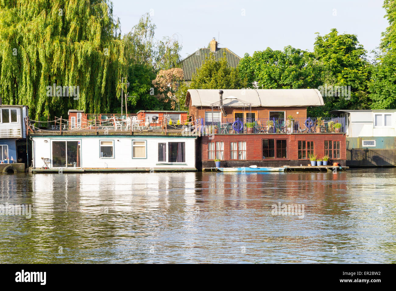 Houseboat on the River Thames in Richmond London Stock Photo - Alamy