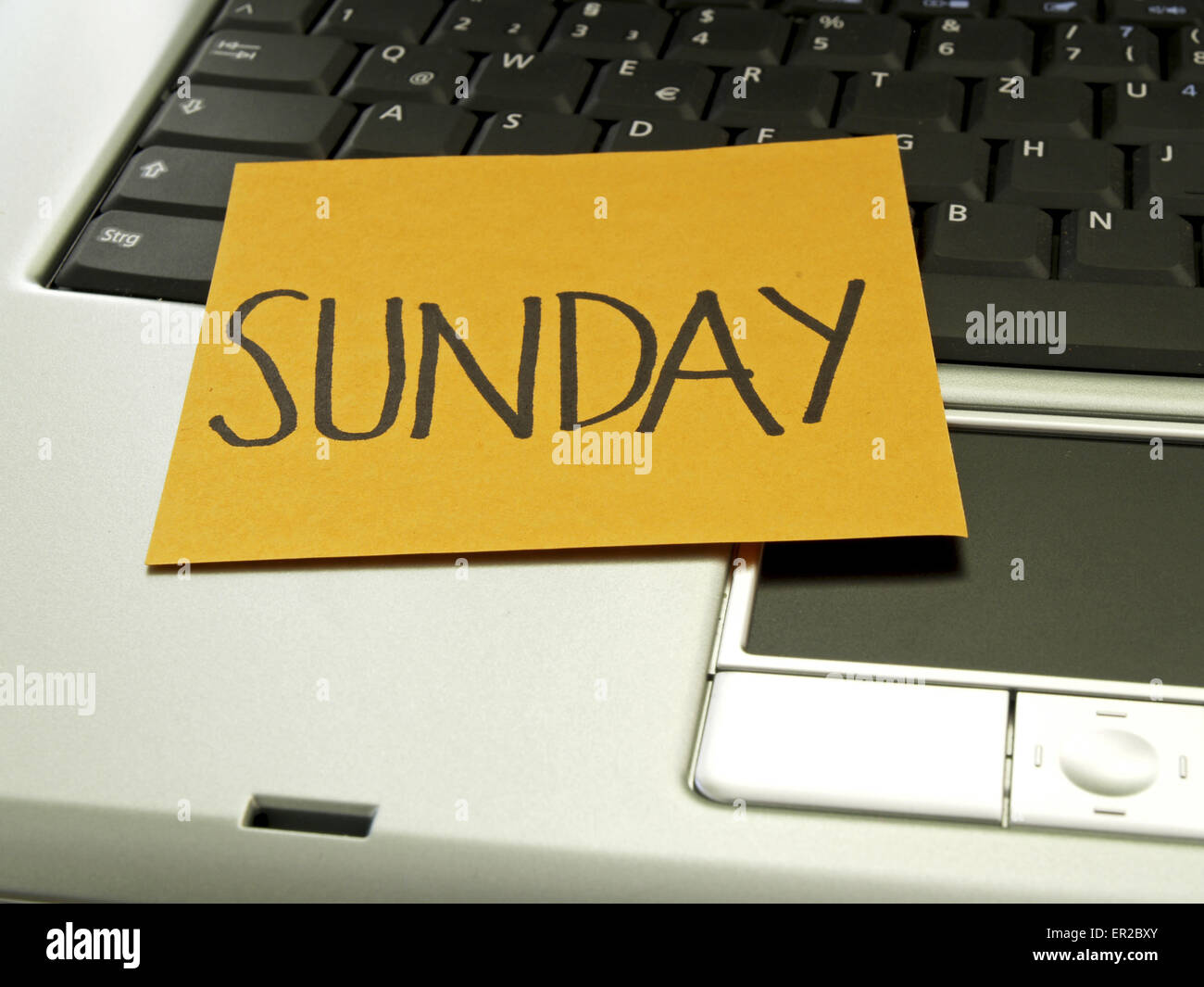 Memo note on notebook, Sunday Stock Photo - Alamy