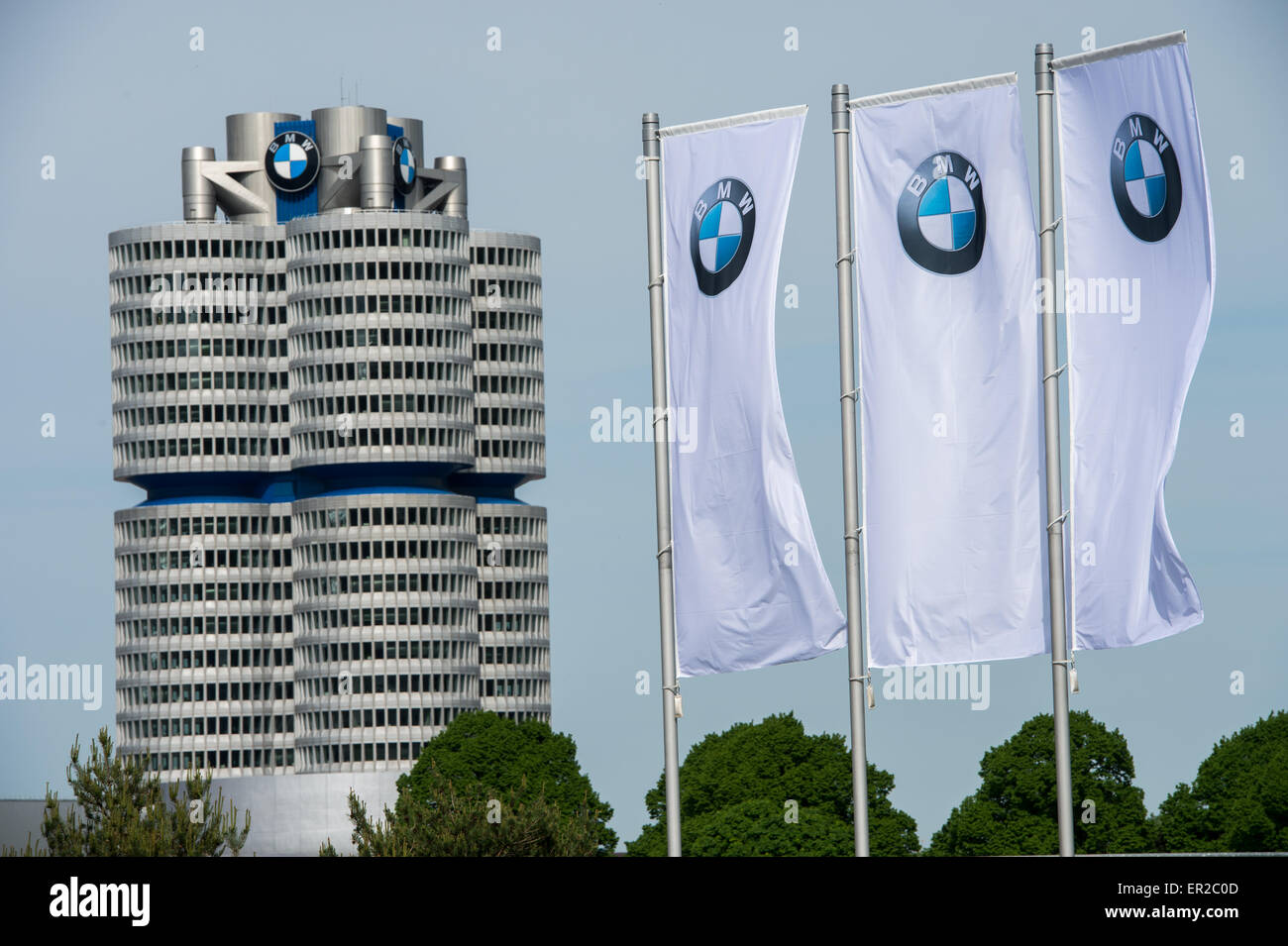 Munich, Germany. 11th May, 2015. Flags with the logo of German ...