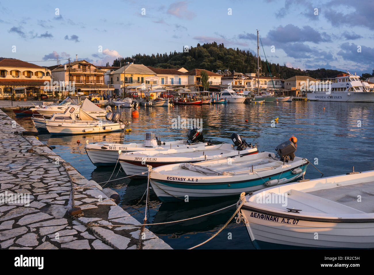 The harbour at Syvota on the coast of Epirus in northern Greece Stock ...