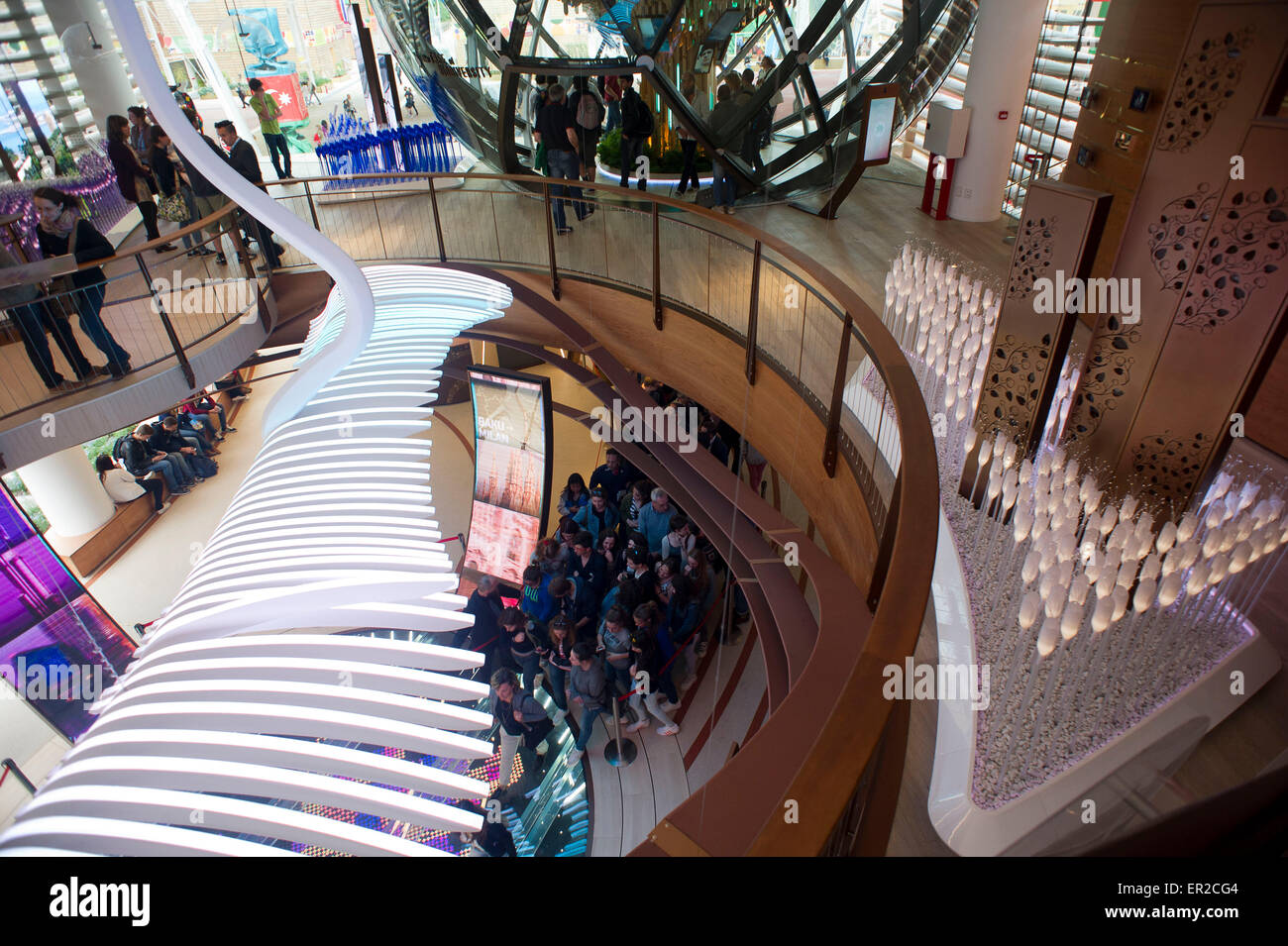 Italy Milan Expo 2015 Azerbaijan Pavilion, interior architecture Stock ...