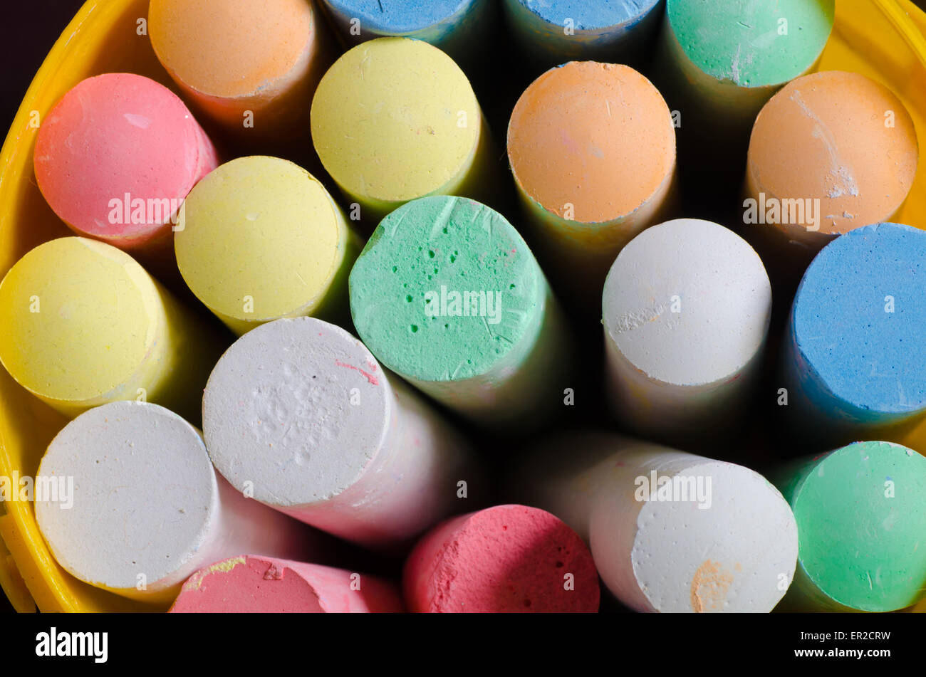 close up to multicolored chalk Stock Photo - Alamy