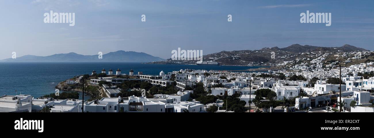 Panoramic view of Mykonos Stock Photo - Alamy