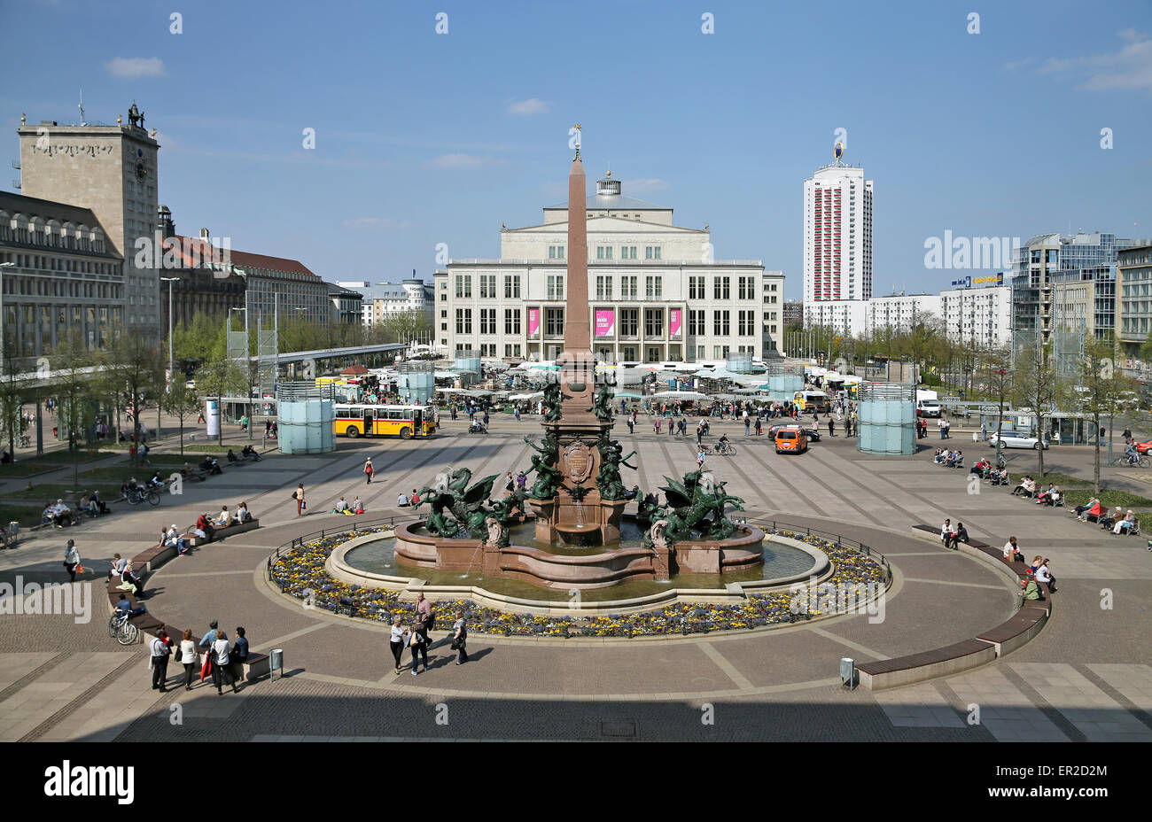View of Augustusplatz (lit. Augustus Square) in Leipzig, Germany, with ...