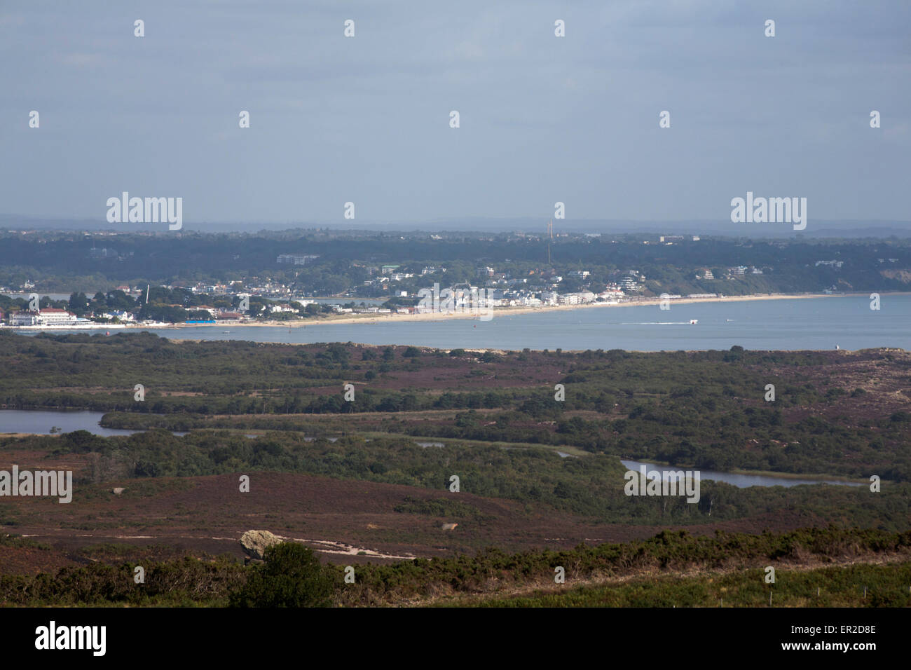 Poole Harbour Poole Bay Sandbanks Poole and Studland from near Nine ...