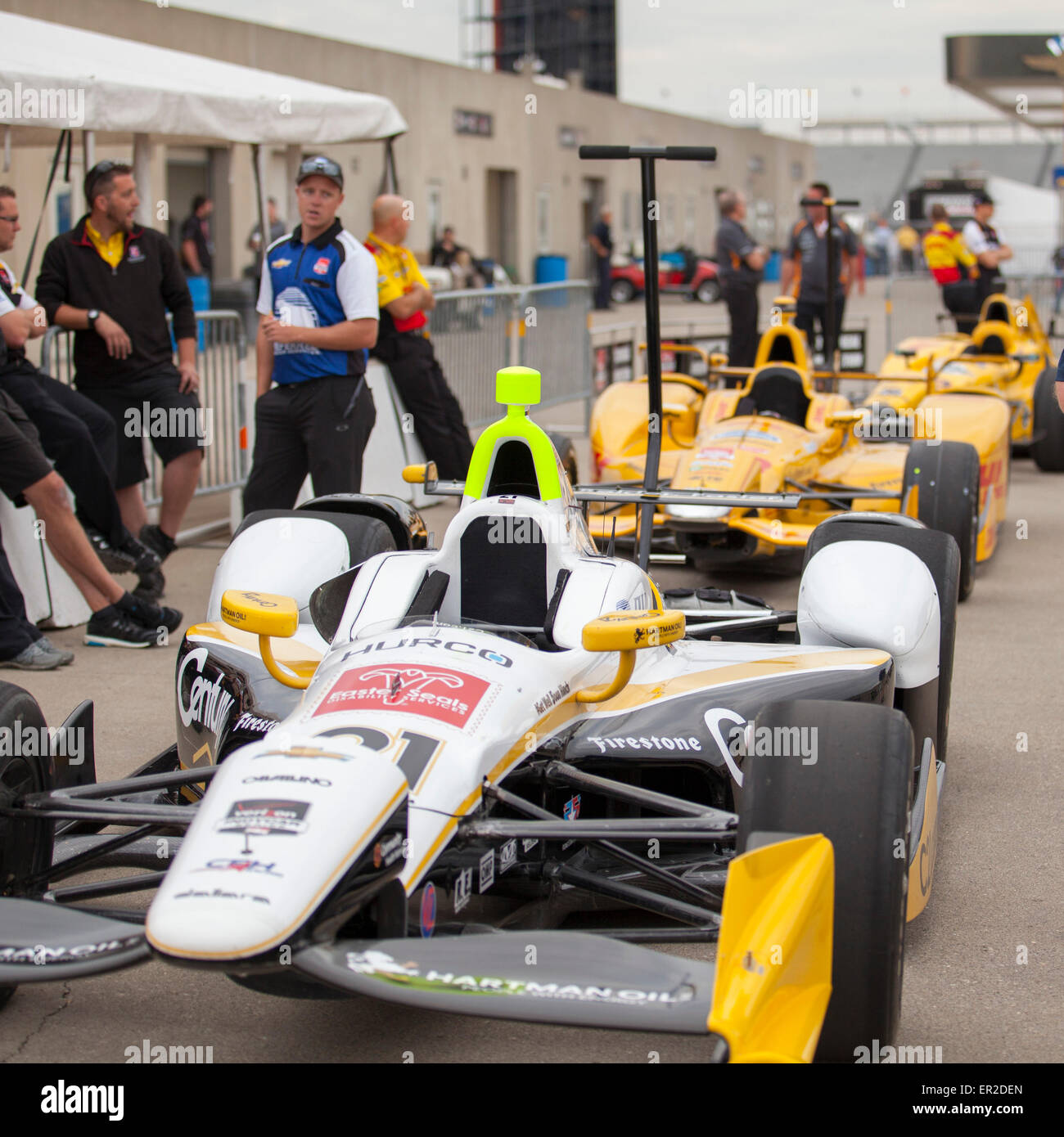 May 24, 2015: Indianapolis, IN - A view of the cars lined up for ...