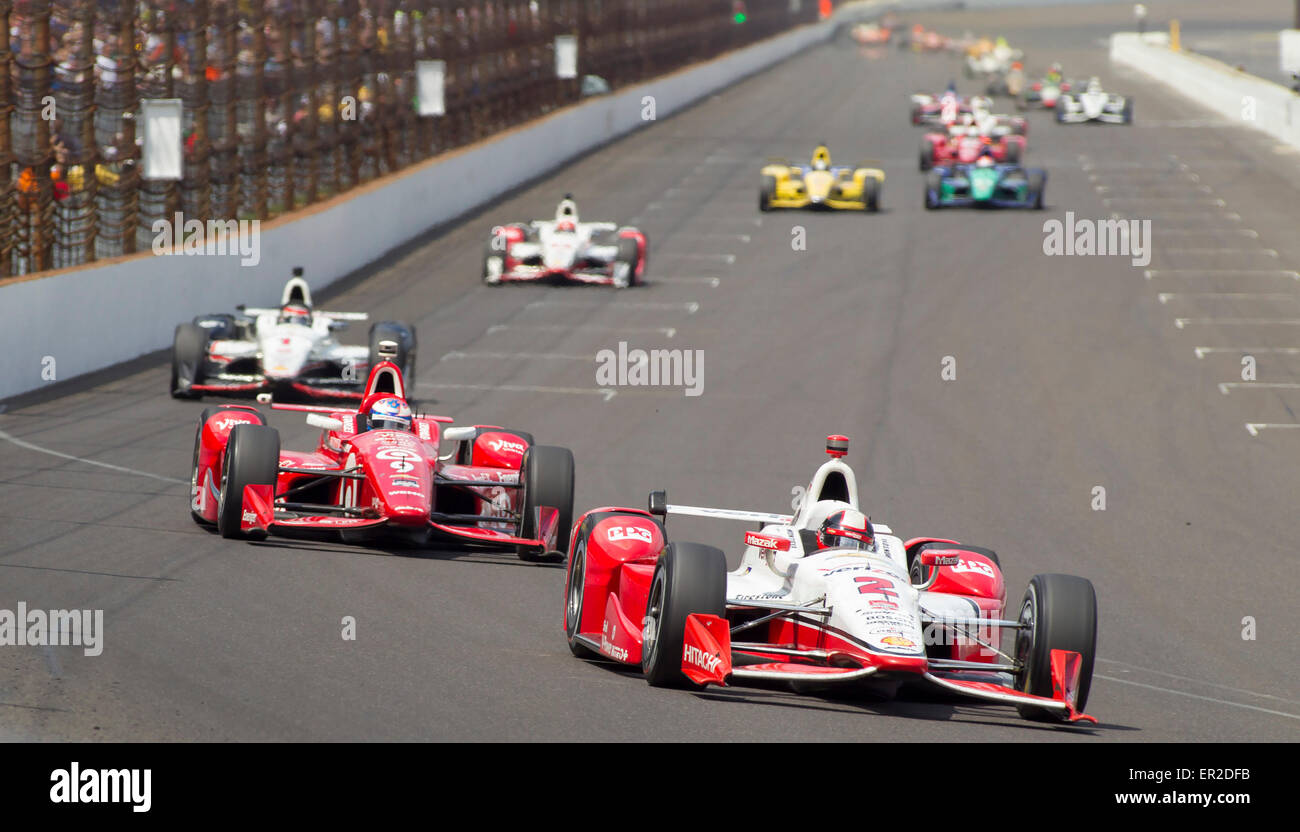 May 24, 2015: Indianapolis, IN - A view of the field racing down the ...