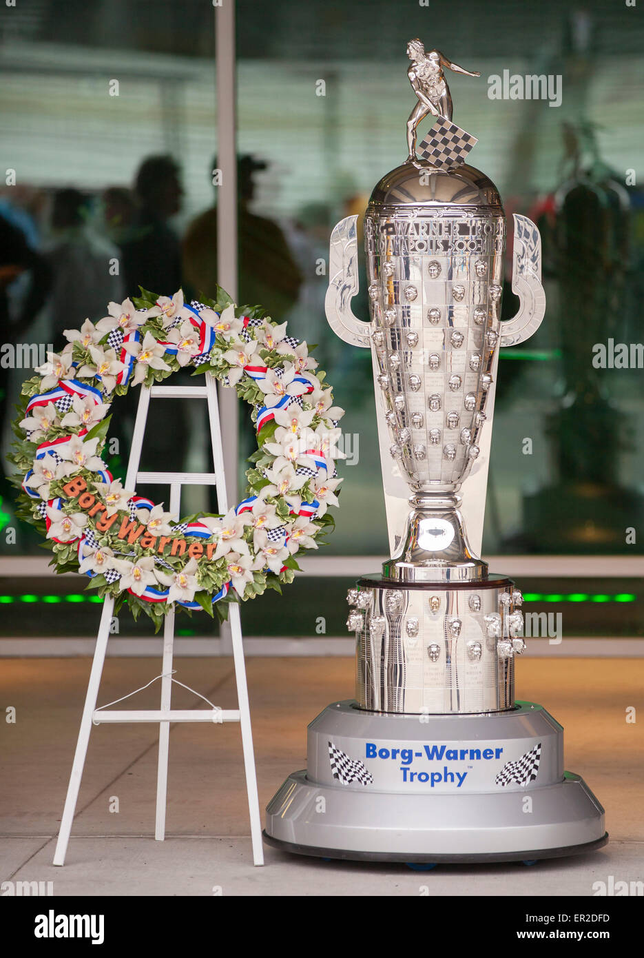 May 24, 2015: Indianapolis, IN - A view of the Borg-Warner Trophy ...