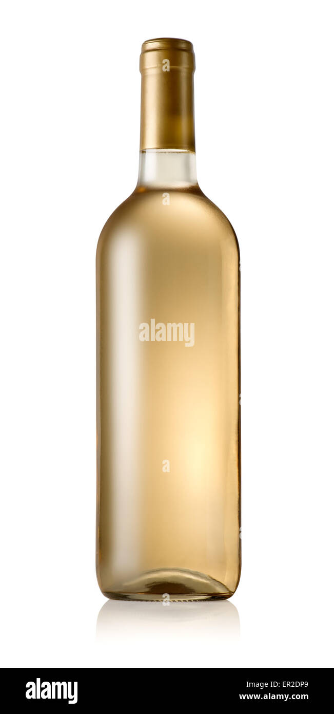 Bottle of dry wine isolated on white Stock Photo - Alamy