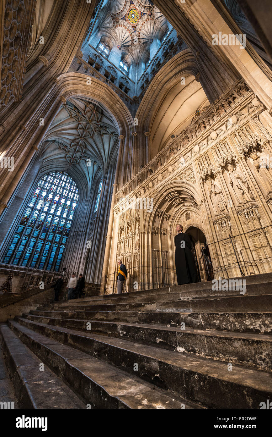 Looking up to the roof of the Bell Harry tower from the choir screen ...