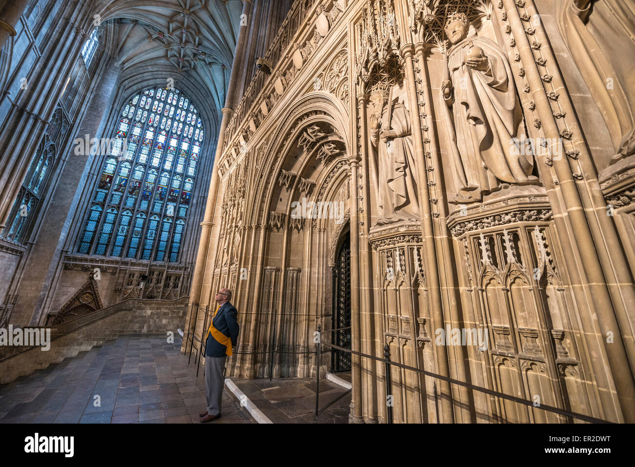 The 14th cen. choir or rood screen, in Canterbury Cathedral Kent ...