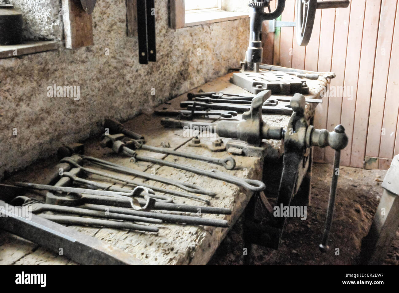 Metal tools in a blacksmith's forge Stock Photo - Alamy