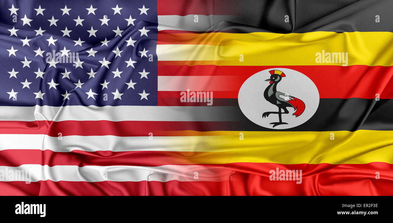 Waving flag uganda usa hi-res stock photography and images - Alamy