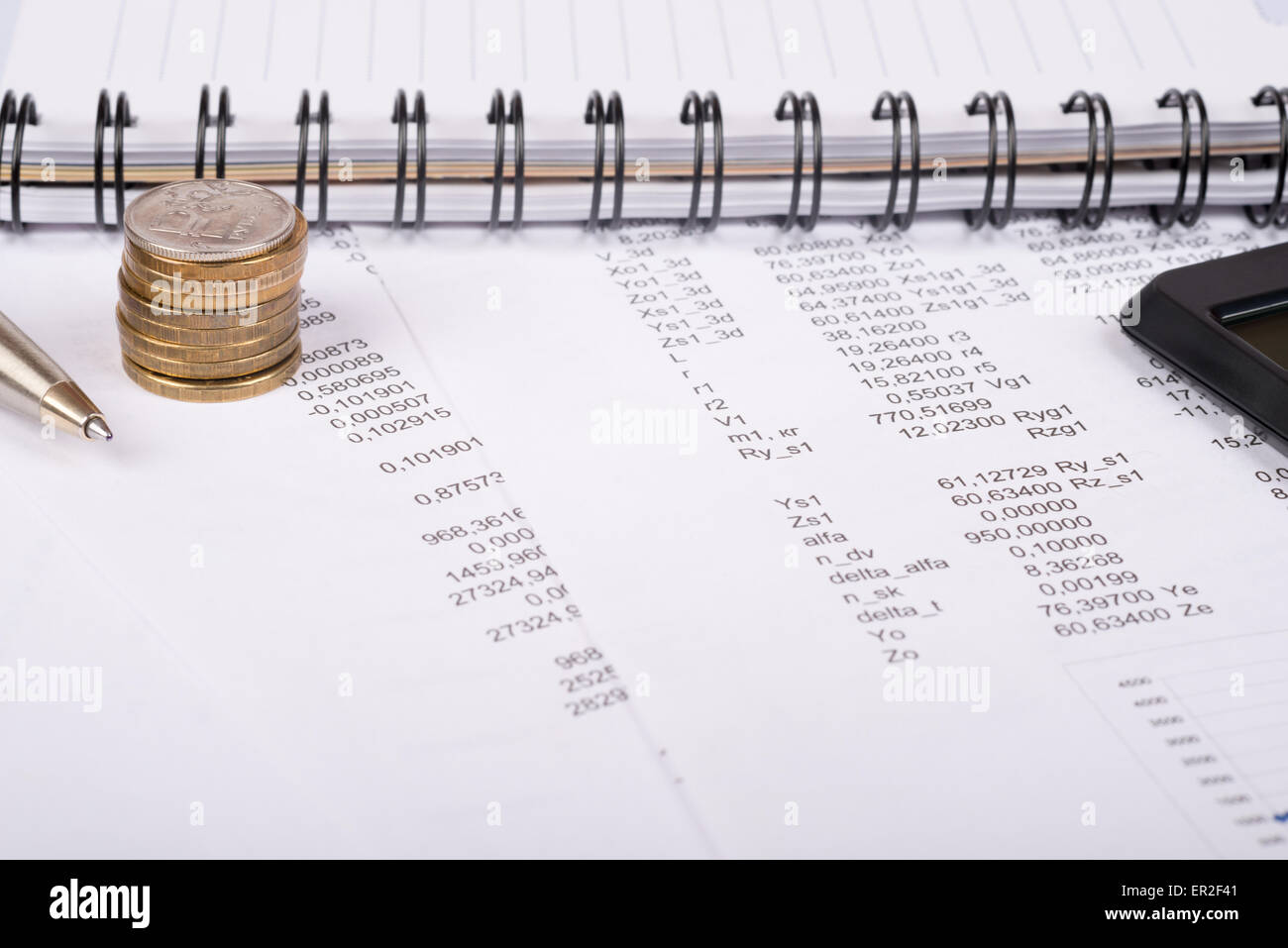 Notebook documents calculator hi-res stock photography and images - Alamy