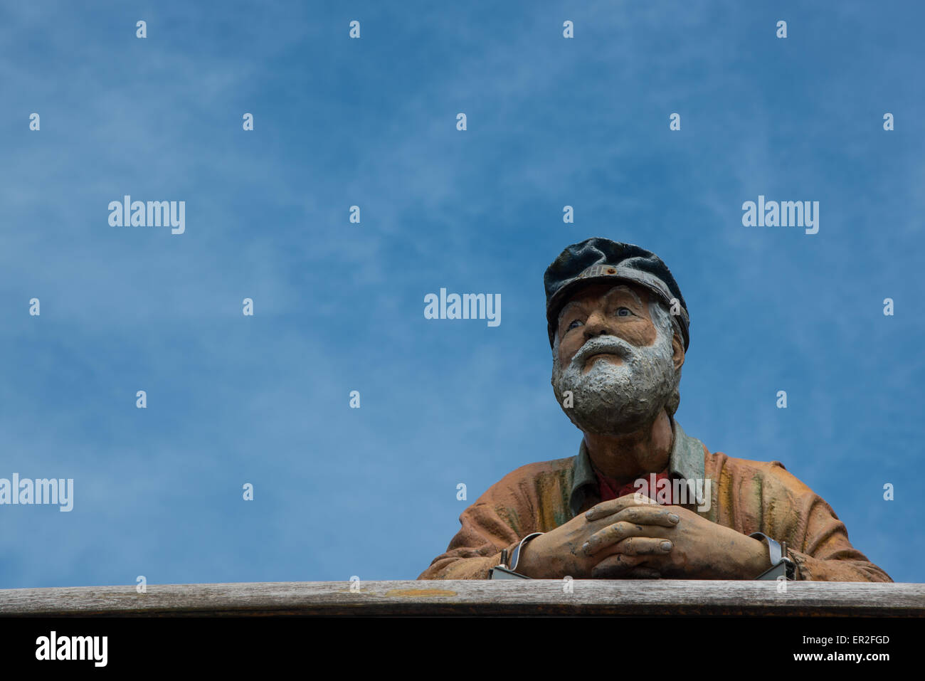 Statue of a ferryman on the King Harry Ferry across the River Fal ...