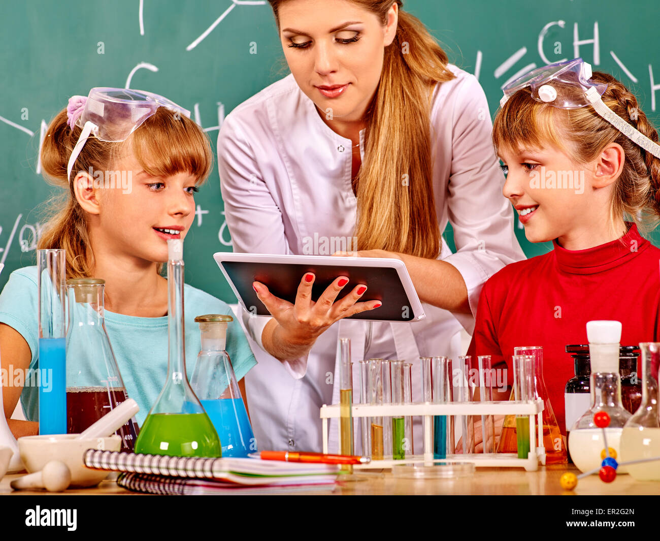 Child in chemistry class Stock Photo - Alamy