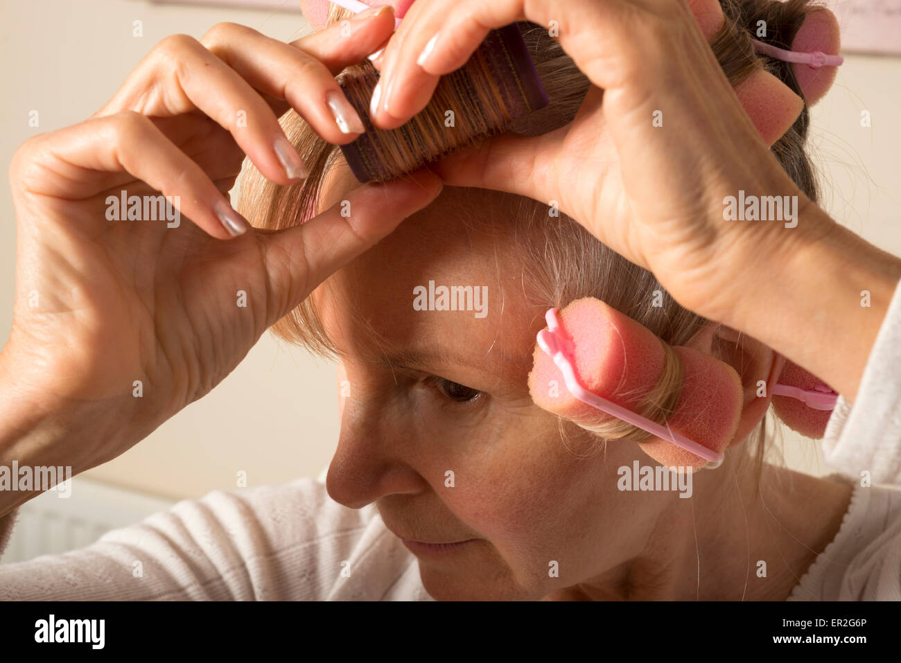 Curlers hair hi-res stock photography and images - Alamy