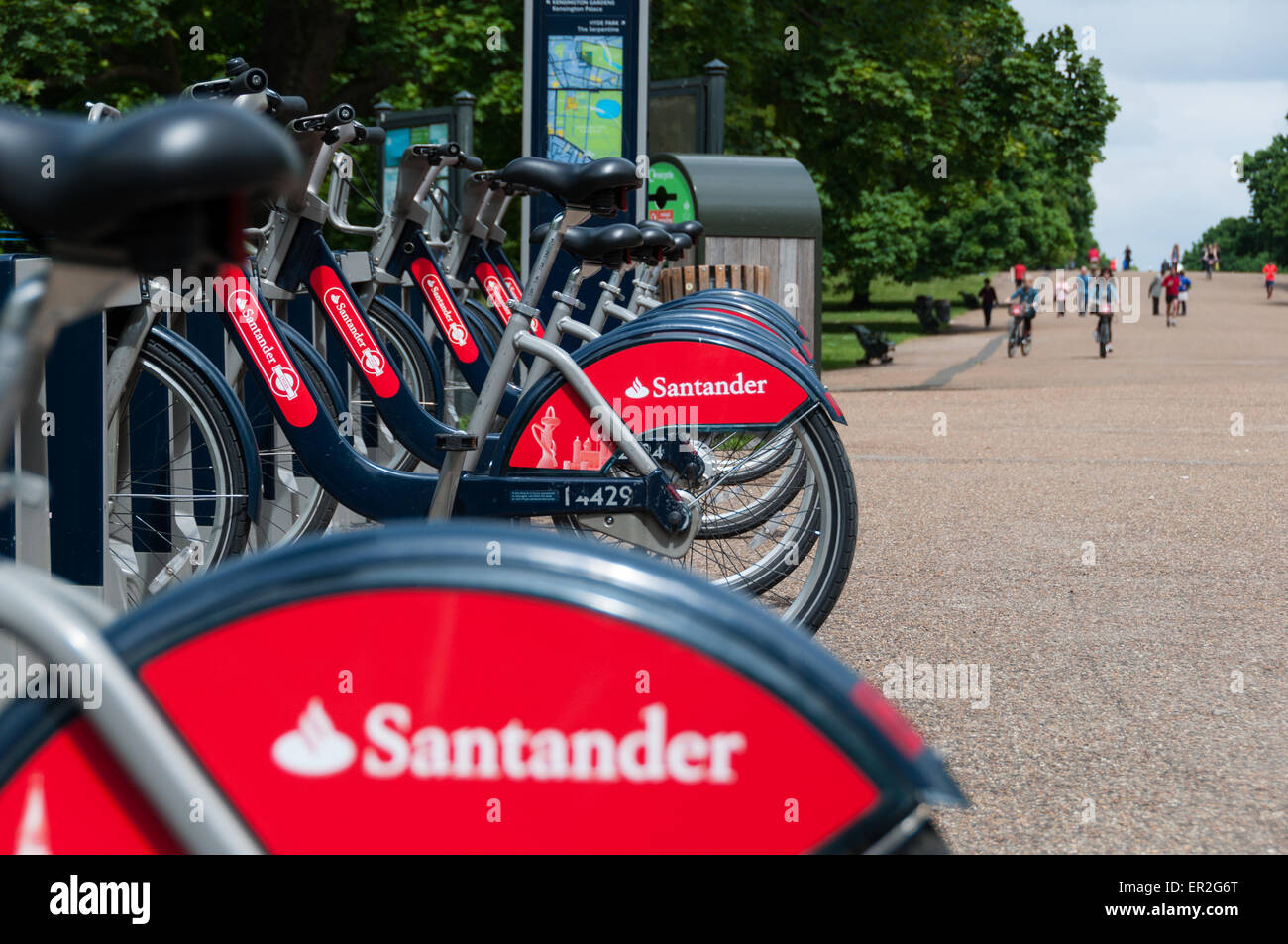 Santander Cycles also known as Boris bikes ready for rent in London ...