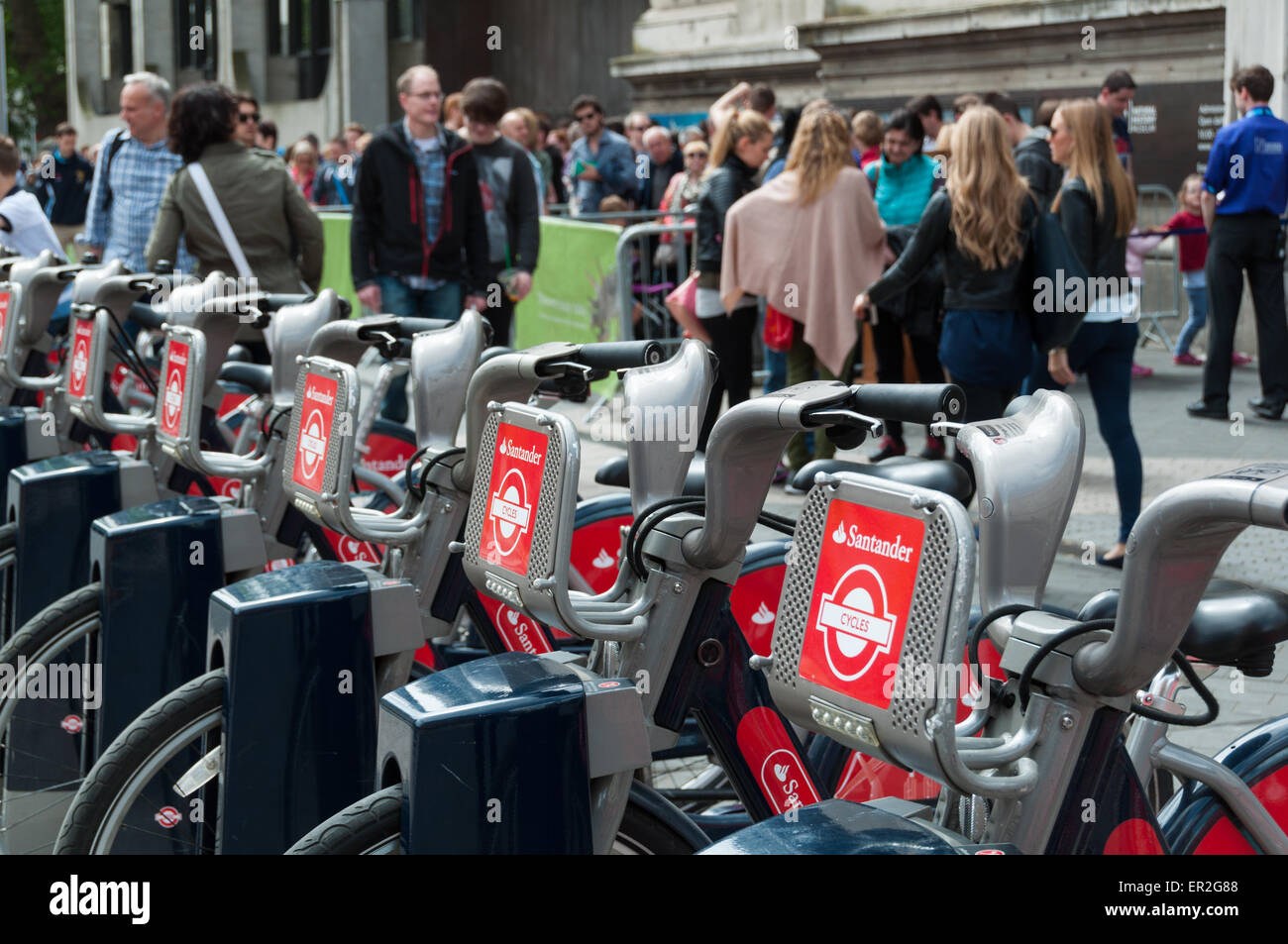 Santander Cycles also known as Boris bikes ready for rent in London ...