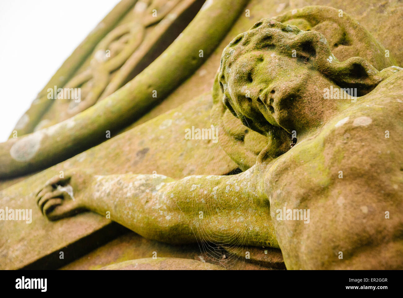Carved stone crucifix and Jesus Christ Stock Photo - Alamy