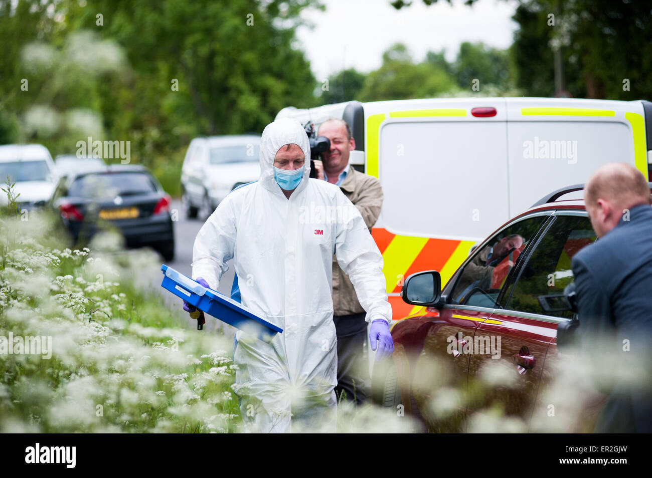 Forensics officers and police at a scene of crime Oxford UK 2015 Stock ...