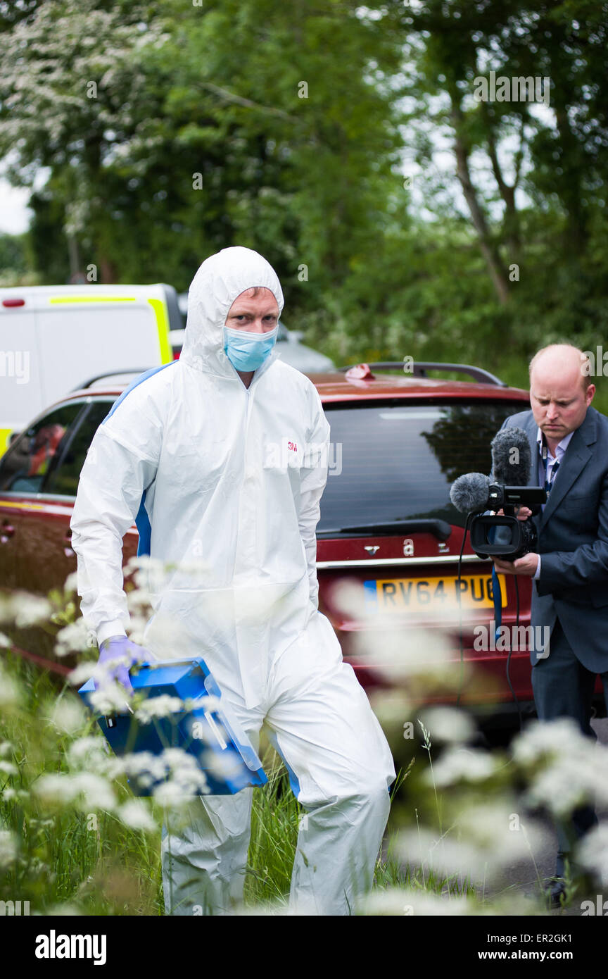 Forensics officers and police at a scene of crime Oxford UK 2015 Stock ...