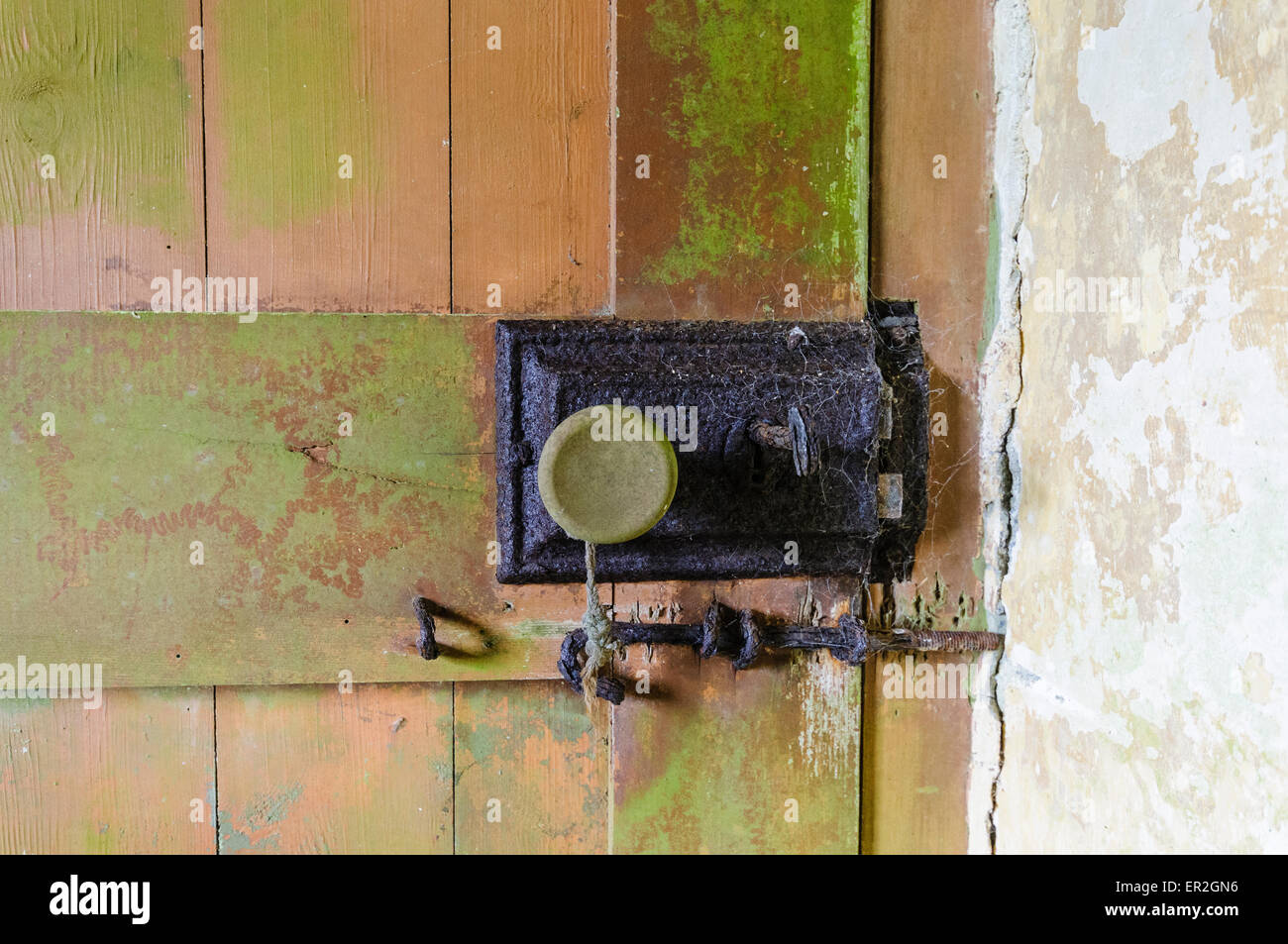 Very old rusty lock on a door of an Irish Cottage Stock Photo - Alamy