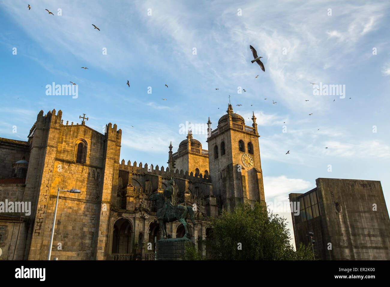 The Porto Cathedral. Romanesque and Gothic architecture. Porto ...