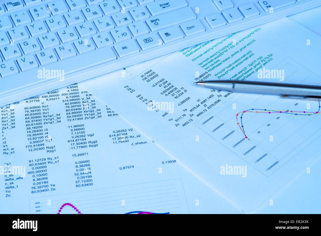 Keyboard with graphs Stock Photo - Alamy