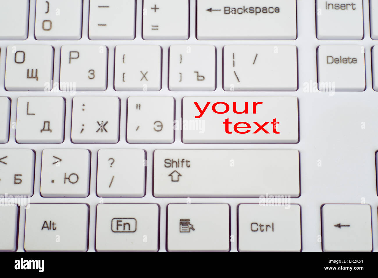 Computer keyboard with button your text Stock Photo - Alamy