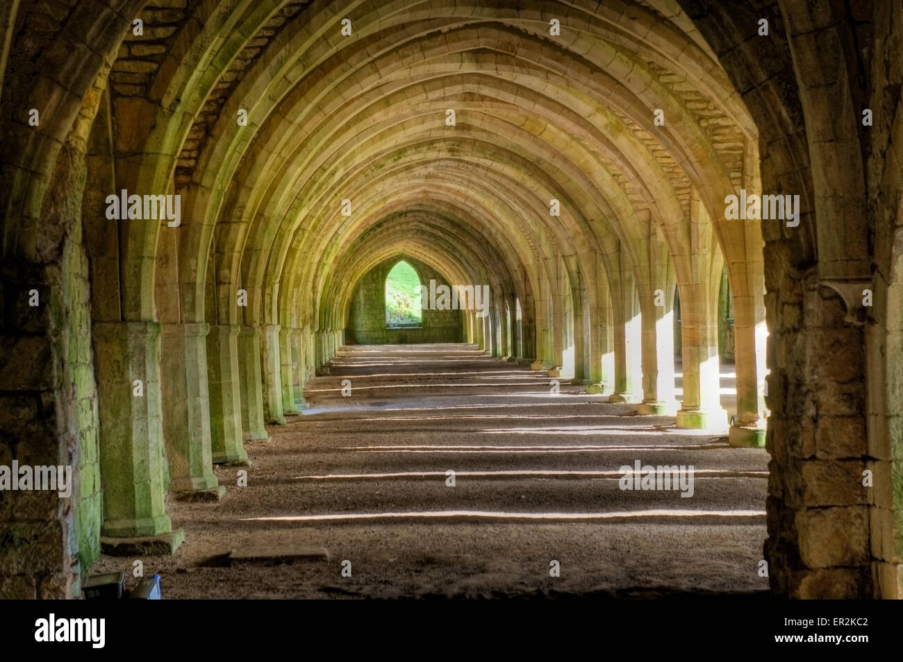 Fountains Abbey, one of the largest ruined Cistercian monasteries in ...