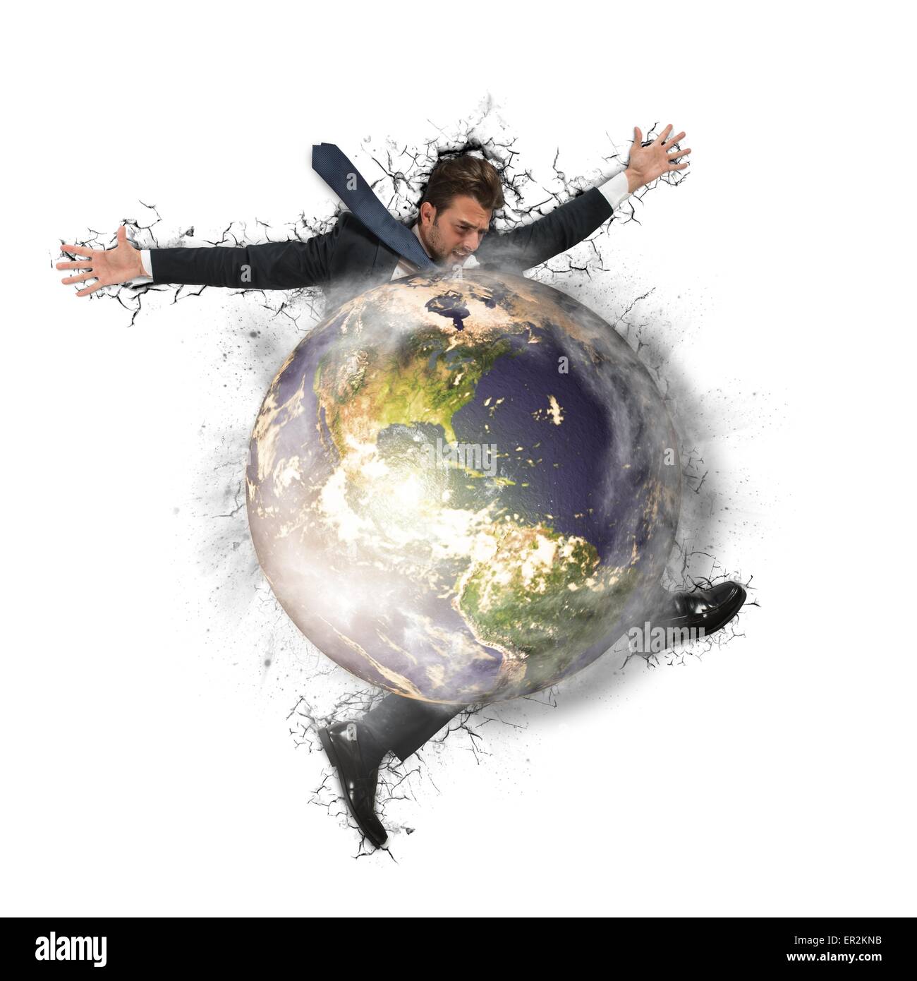Crushed by the world Stock Photo - Alamy