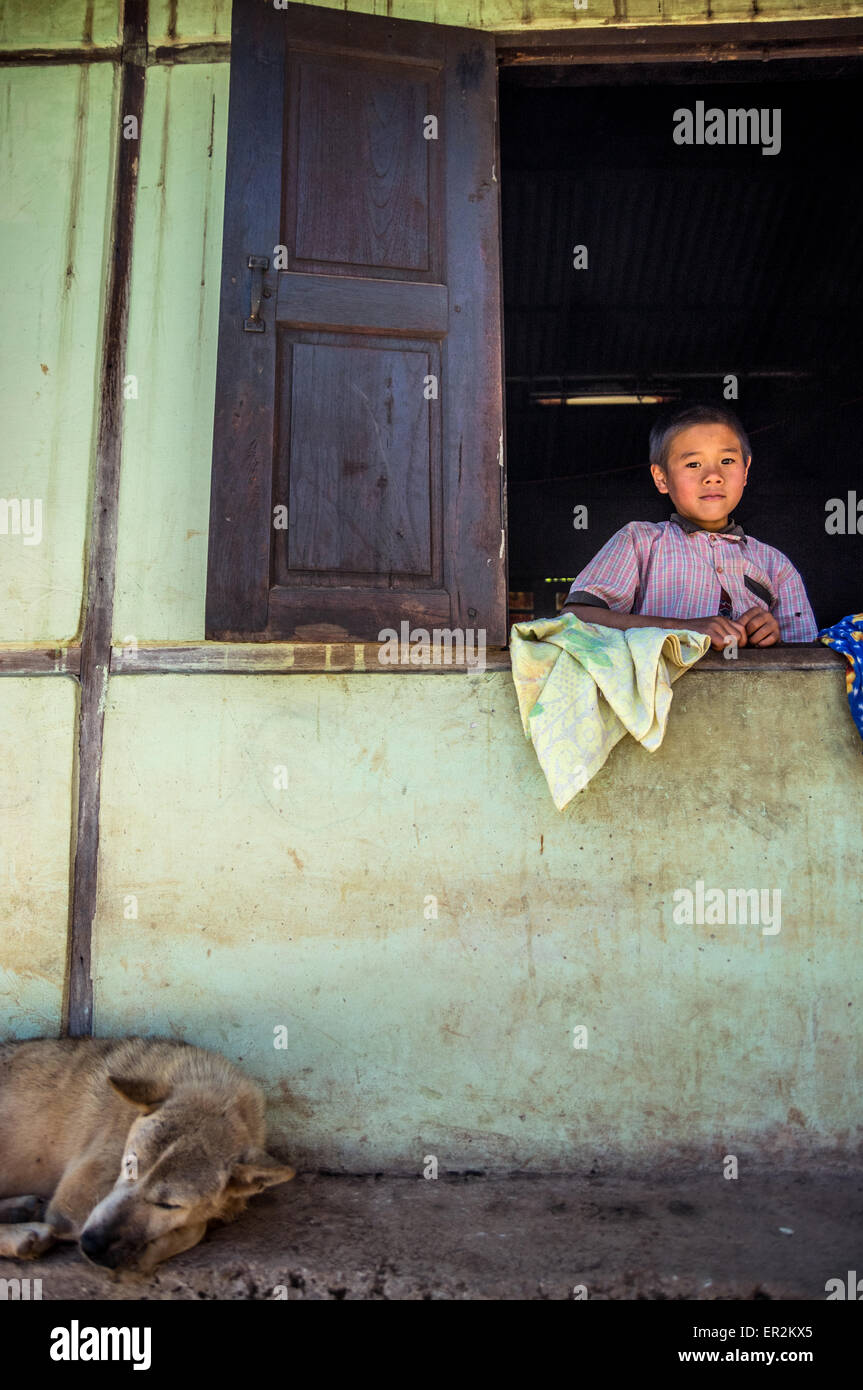 Young Burmese boy looking to camera. Myanmar, Burma Stock Photo - Alamy