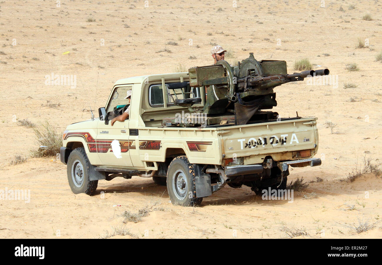 Sabratha, Libya. 25th May, 2015. Some fighters for Libya Dawn are seen ...
