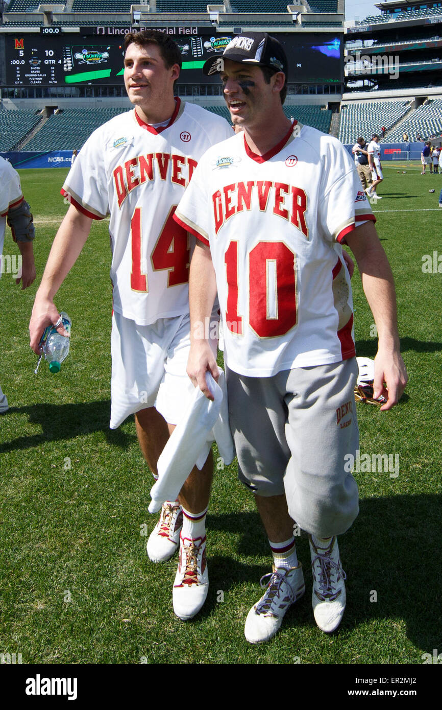 May 25, 2015: Denver Pioneers goalie Ryan LaPlante (10) and attack ...