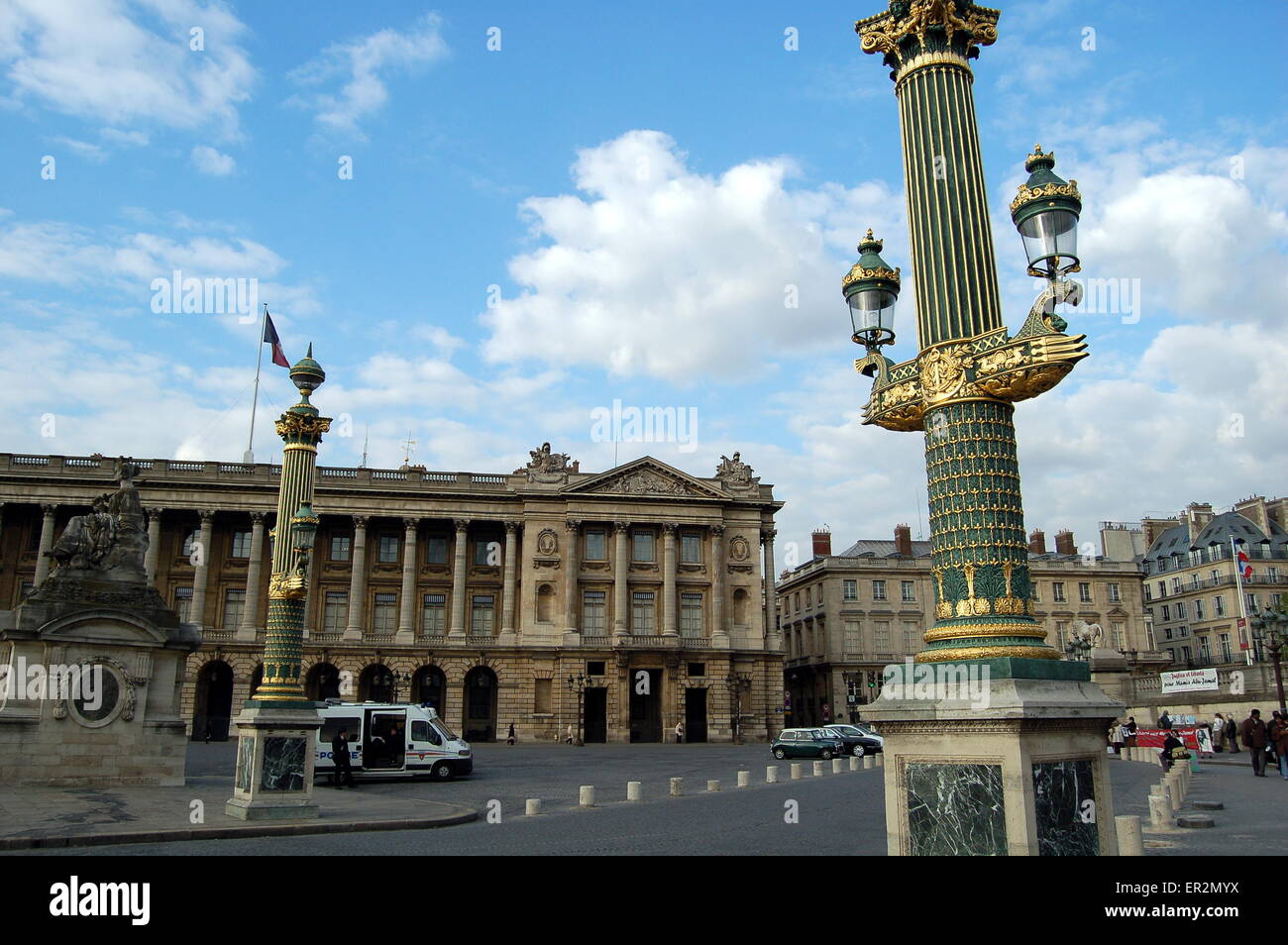 Columns lining the side of the Place de la Concorde in Paris Stock ...