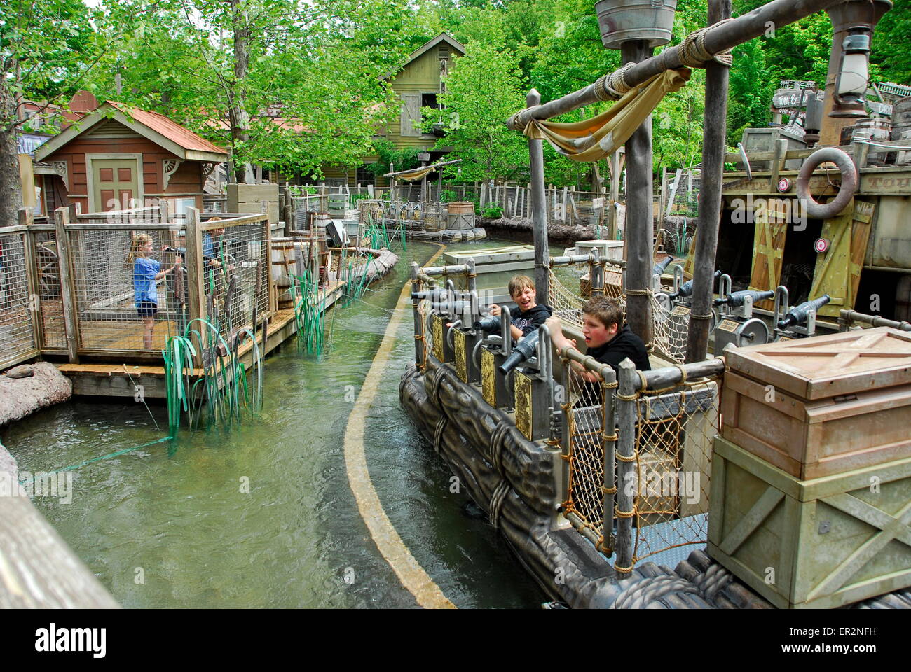 The Riverblast attraction at Silver Dollar City theme park, Branson ...
