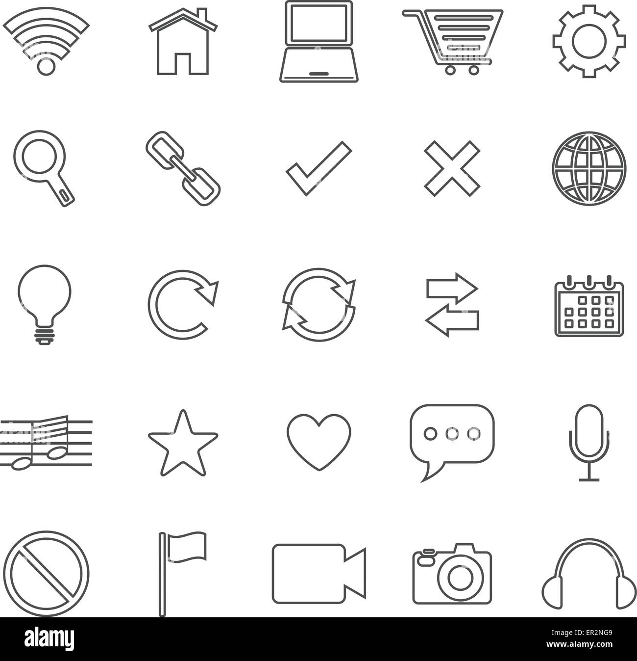 Web line icons on white background, stock vector Stock Vector Image ...