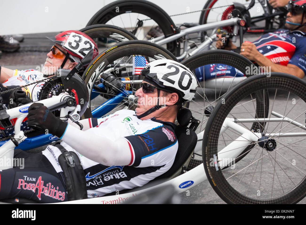 Chattanooga, Tennessee, USA. 25th May, 2015. Cyclists with disabilities ...