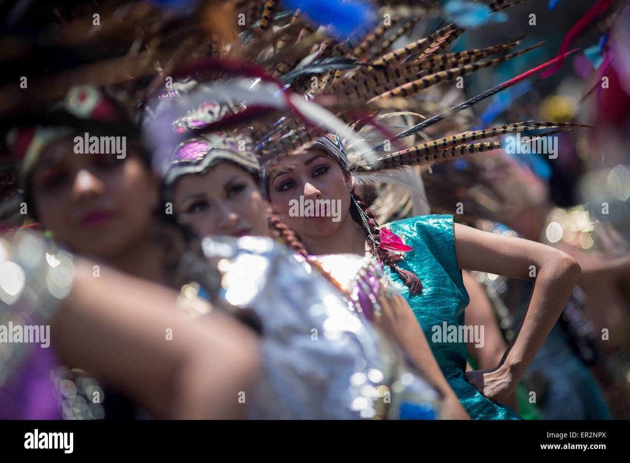 Teotihuacan, Mexico. 25th May, 2015. Mexican dancers perform in the ...