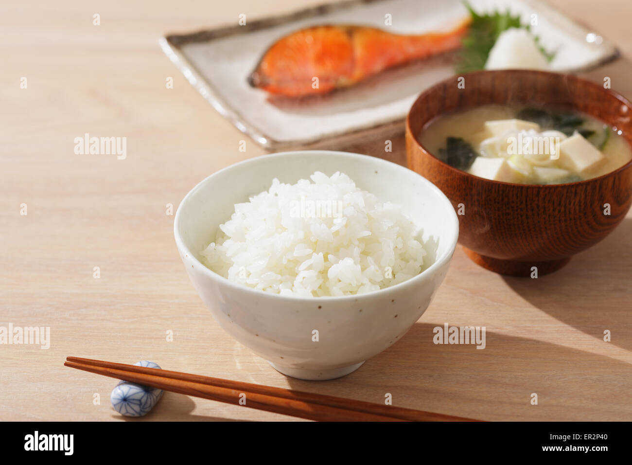 Japanese style breakfast Stock Photo - Alamy