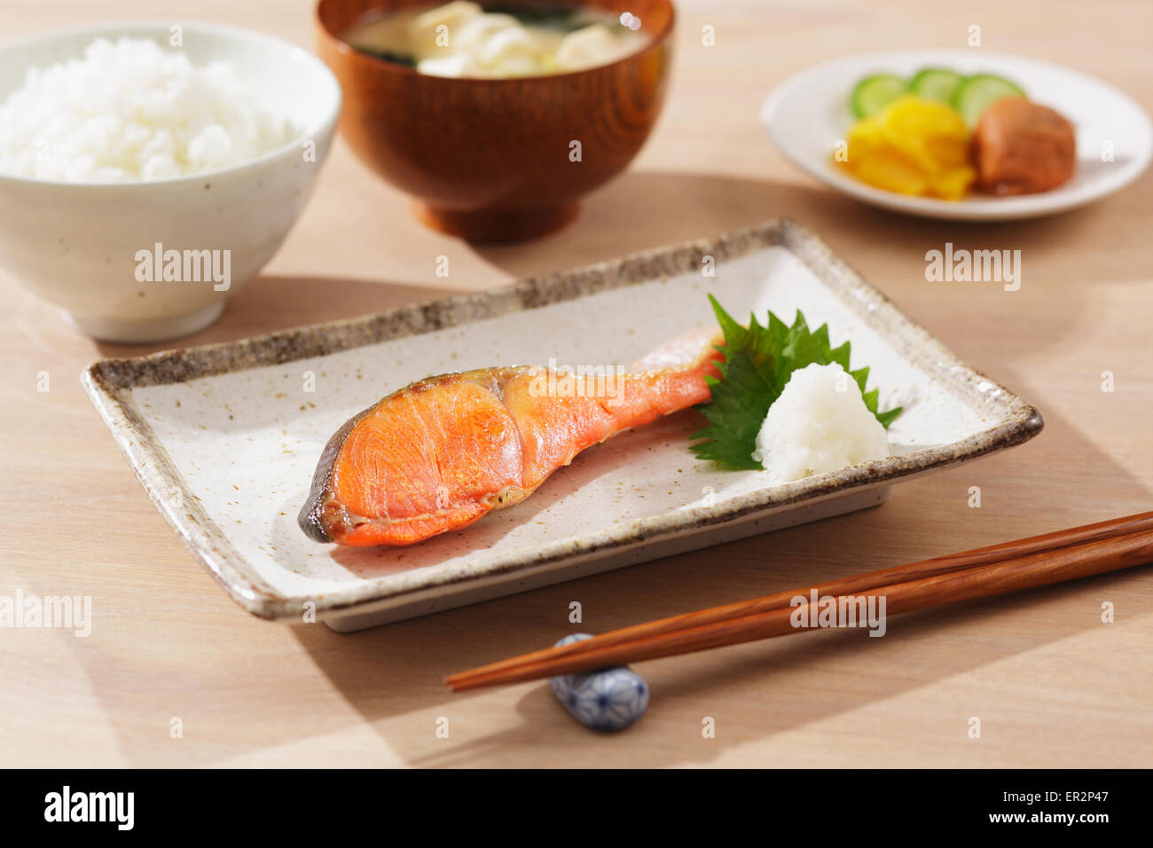 Japanese breakfast rice fish hi-res stock photography and images - Alamy