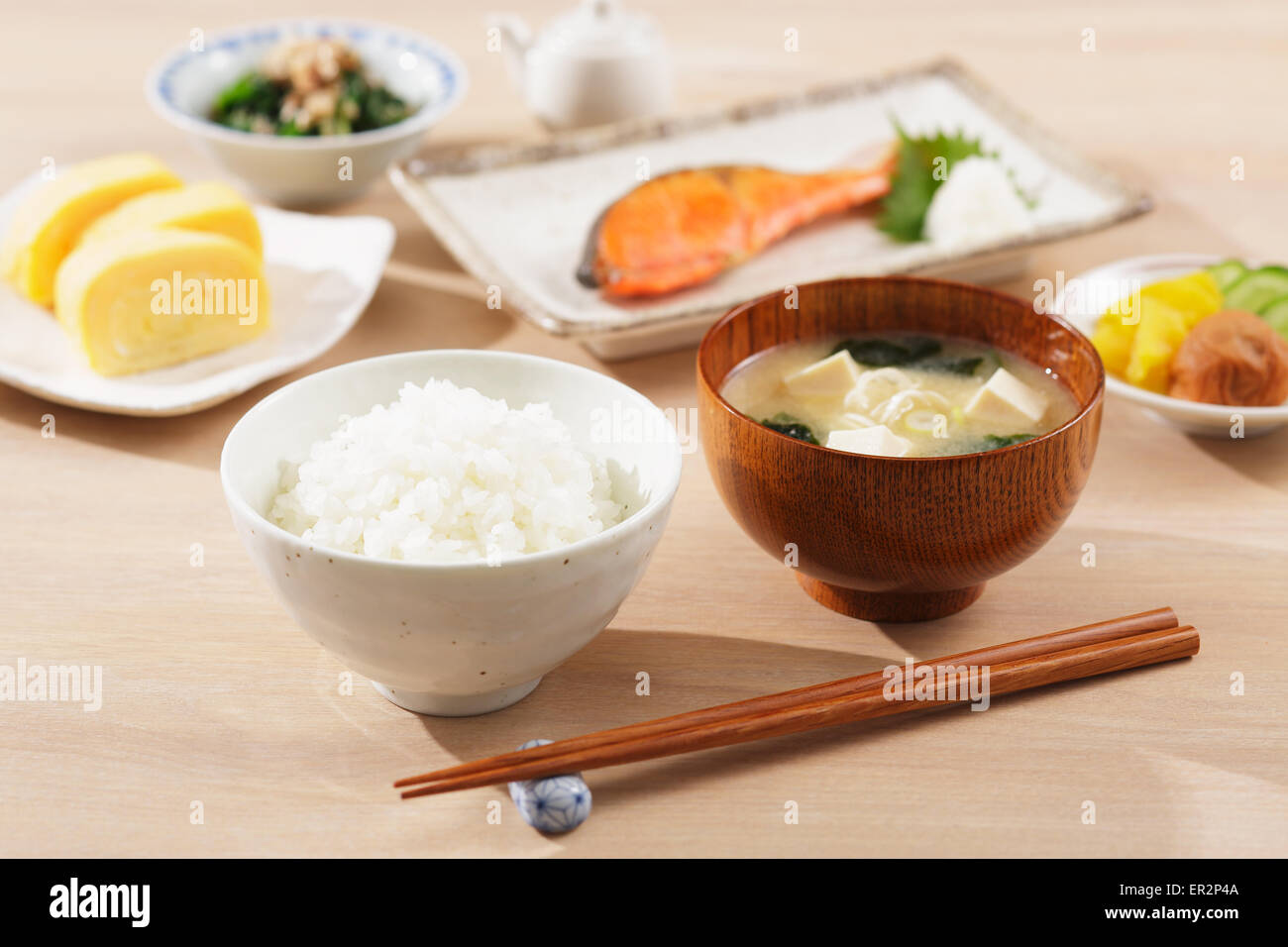 Japanese style breakfast Stock Photo - Alamy
